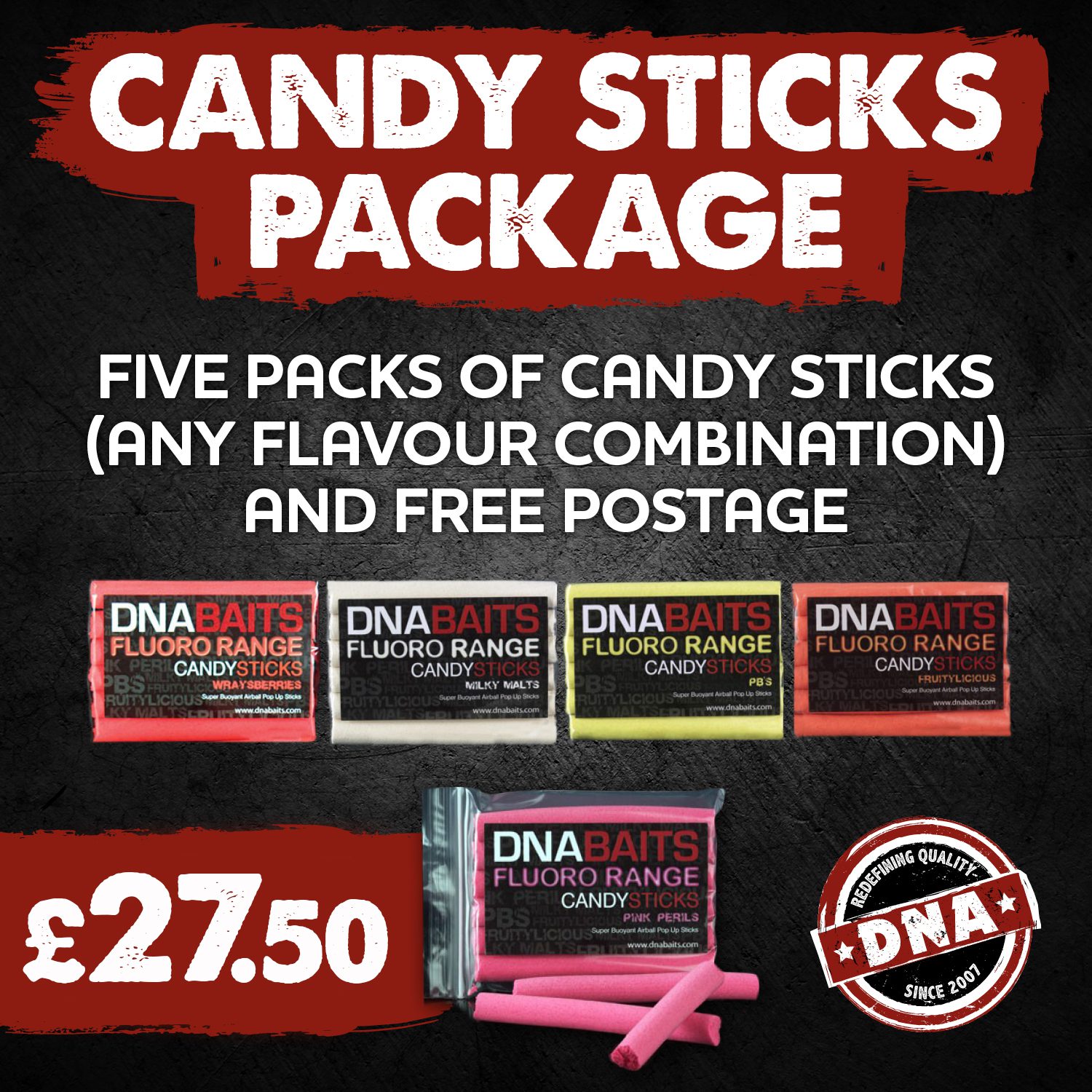 Bulk Fluoro Candy Sticks Post-Free Deal - DNA Baits DNA Baits